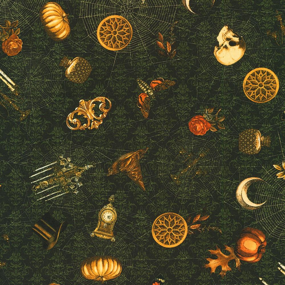 Dreadful Delights by Robert Kaufman Fabrics COBWEB CURIOS/NIGHTFALL ...