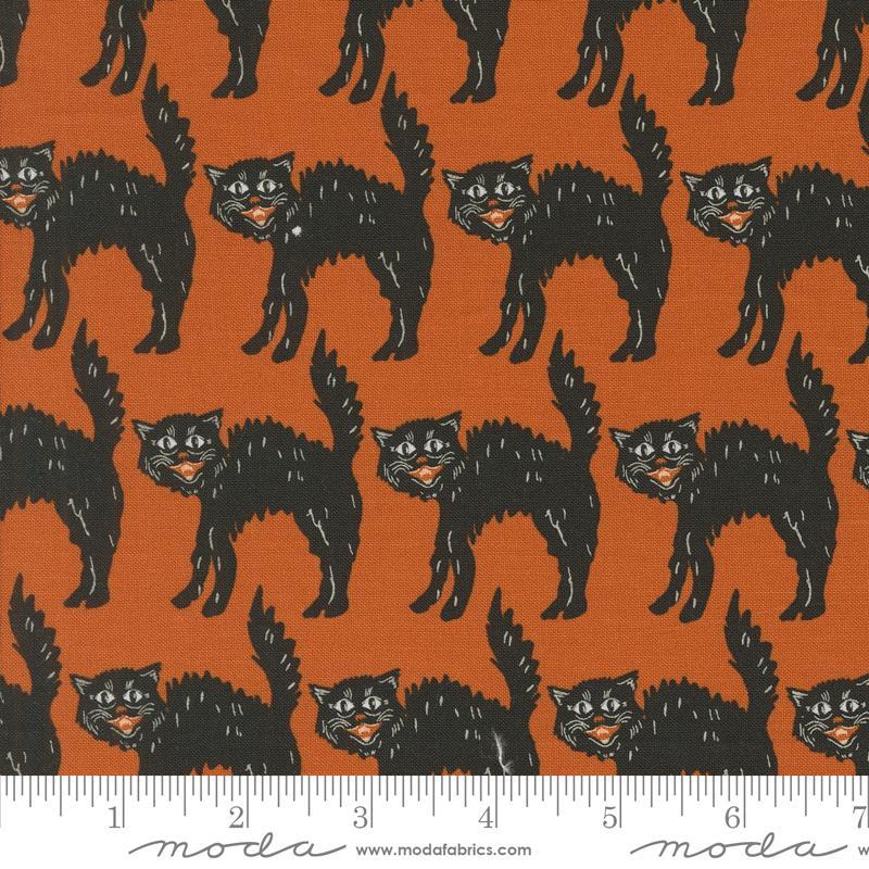 Home Sweet Haunt by Moda Fabrics LITTLE BLACK CAT/RUST – Arizona Quilts
