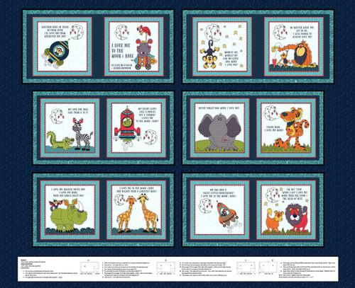 Little Readers Book Panel by Henry Glass I LOVE YOU TO THE MOON AND BA ...