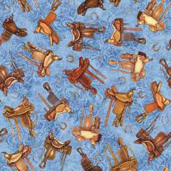 Running Wild by Quilting Treasures SADDLE TOSS/TAN – Arizona Quilts