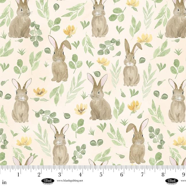 Spring Serenade by Blank Quilting BUNNIES & FOLIAGE/WHITE – Arizona Quilts