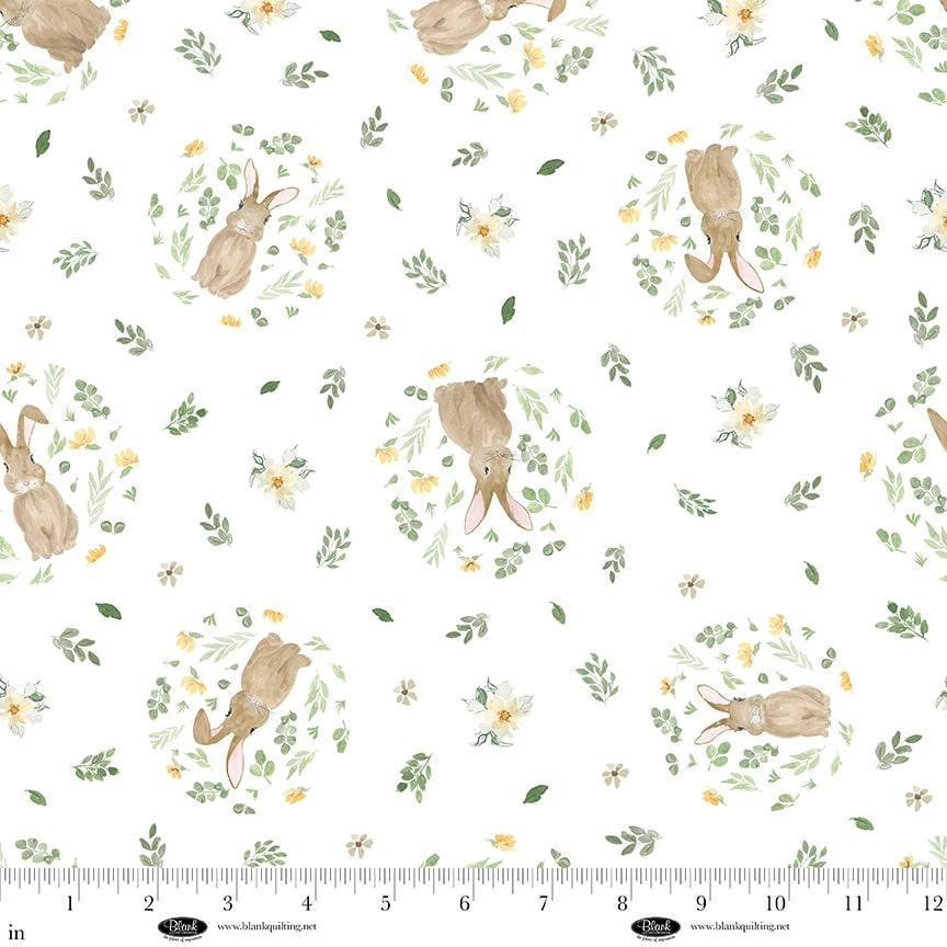 Spring Serenade by Blank Quilting BUNNIES IN FOLIAGE/WHITE – Arizona Quilts