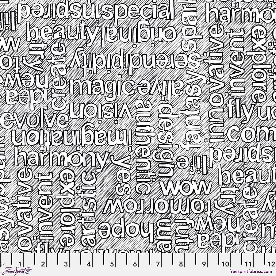 Writing on the Wall by Free Spirit Fabrics WELL WORDED/WHITE – Arizona ...