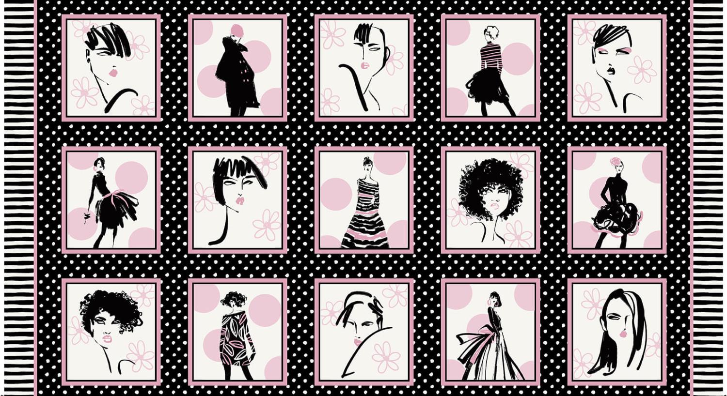 Dressed & Obsessed by Studio E Fabrics 24" - 15 BLOCK PANEL – Arizona ...