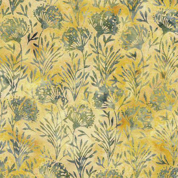 Natural Healing Batiks by Island Batik FLOWER WITH LEAVES/YELLOW SUNNY ...