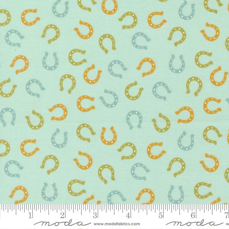 Ponderosa by Moda Fabrics LUCKY HORSESHOE/AQUA – Arizona Quilts
