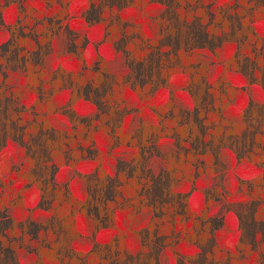 Sienna by Robert Kaufman Fabrics TONAL LEAVES/RED – Arizona Quilts