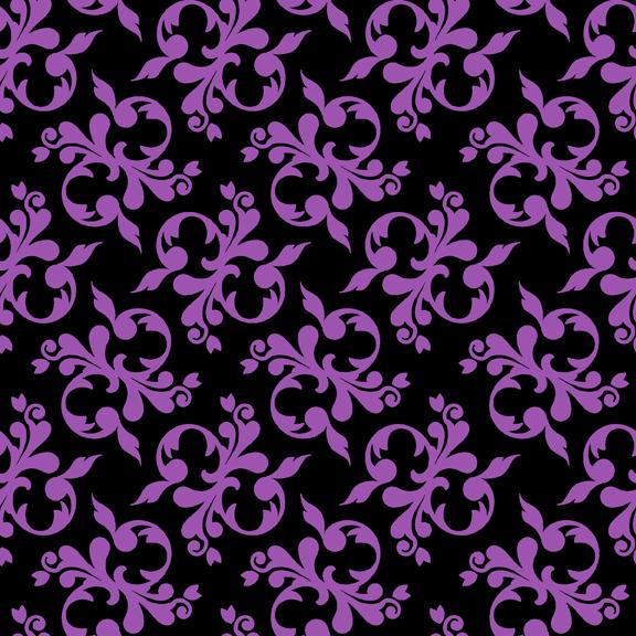 Steampunk Stitchery by Quilting Treasures SCROLL/PURPLE, BLACK ...