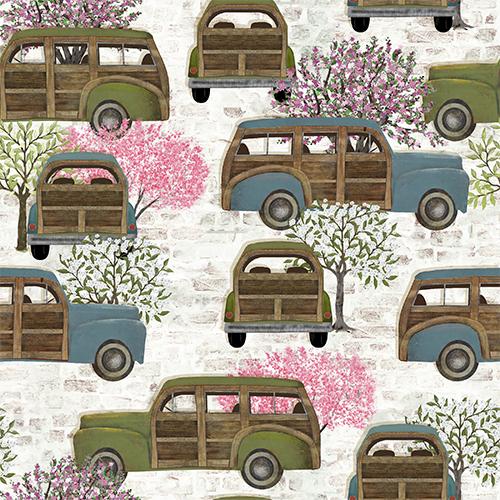 Touch of Spring by 3 Wishes Fabrics WAGONEER/WHITE – Arizona Quilts